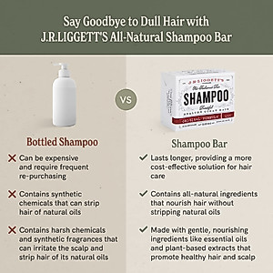 J·R·LIGGETT'S All-Natural Shampoo Bar, Original Formula - Supports Strong and Healthy Hair - Nourish Follicles with Antioxidants and Vitamins - Detergent and Sulfate-Free, Set of 3, 3.5 Ounce Bars