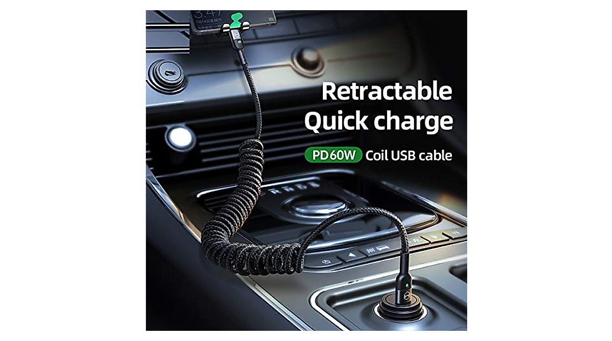 Scalable Coiled USB C to USB C Cable - 60W PD Fast Charge