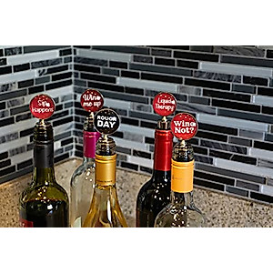 Funny Wine Stoppers Accessories for Wine Gifts, Set of 5 Bottle Stopper for Women and Men, Perfect Beverage Topper Gift