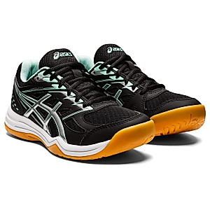 ASICS Kid's UPCOURT 4 Grade School Volleyball Shoes, 3, BLACK/FRESH ICE