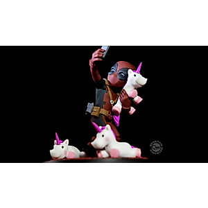Quantum Mechanix Deadpool Unicorn Selfie Q-Fig Max Toons Figure, Multi-Colored