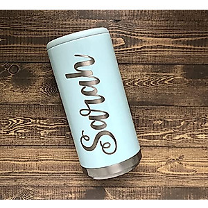 Maars® Personalized Slim Can Cooler Stainless Steel - Skinny Can Cooler Laser Engraved - Stainless Steel 12oz Sleeve, Double Wall Vacuum Insulated Drink Holder for Slim Beer & Hard Seltzer