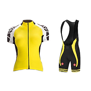 UGLY FROG Women's Full-zip Short Sleeve Cycling Suits Breathable Quick Dry Jersey Shirts + 3D Gel Padded Shorts Comfortable MTB Road Bike Biking Clothing Sportswear