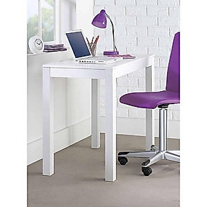 Mainstays Furniture New Parsons Desk with Drawer, Multiple Colors (White)
