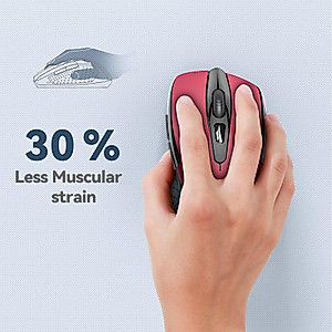 TECKNET Wireless Mouse, 2.4G Ergonomic Optical Mouse, Computer Mouse for Laptop, PC, Computer, Chromebook, Notebook, 6 Buttons, 24 Months Battery Life, 4000 DPI, 6 Adjustment Levels