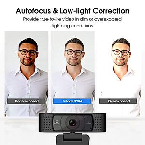 VITADE HD Webcam 1080P with Microphone & Cover Slide, 928A Pro USB Computer Web Camera Video Cam for Streaming Gaming Conferencing Mac Windows PC Laptop Desktop