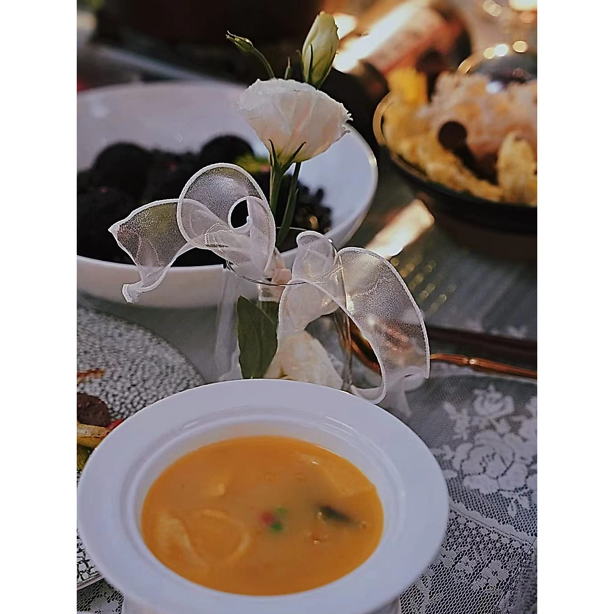 1.5 Inch Sheer Organza Ribbon White Wavy Knot Wired Ribbon 25 Yards for Gift Wrapping, Bouquet Wrapping,Craft，Christmas-Birthday-Wedding-Party Decoration (1.5 inch, White)