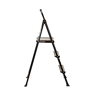 COSCO 11425ABK1E Folding Step Stool with Rubber Hand Grip, 8 Ft. 10 in. Max Reach, ANSI Type 1, 250 lb Weight Capacity, 3, Black