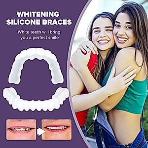 Fake Teeth,2 PCS Dentures Teeth for Women and Men, Dental Veneers for Temporary Teeth Restoration, Nature and Comfortable, Protect Your Teeth and Regain Confident Smile, Natural Shade-2