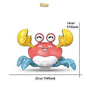 NEXTAKE Sound Control Crawling Crab Toy, Voice-Activated Crab Toy Interactive Dancing Crab Child Development Crawling Toy with Music, Lights and Projection Function-Eyes Can Move (Blue)