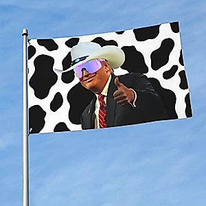 Cow Print Cowboy 2024 Flag 3x5 FT Double-sided Printing Home Outdoor Garden Yard Decoration Banner with 2 Brass Grommets