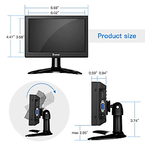 Eyoyo 7 Inch Small Monitor, Mini Hdmi Monitor IPS Display Screen Support HDMI VGA AV BNC Inputs, Secondary Monitor for PC/Computer/Raspi/Laptop/Security Camera/CCTV/PS4