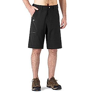 NAVISKIN Men’s 10.5" UPF 50+ Sun Protection Cargo Shorts Quick Drying Outdoor Recreation Shorts Fishing Hiking Multi Pockets Black M