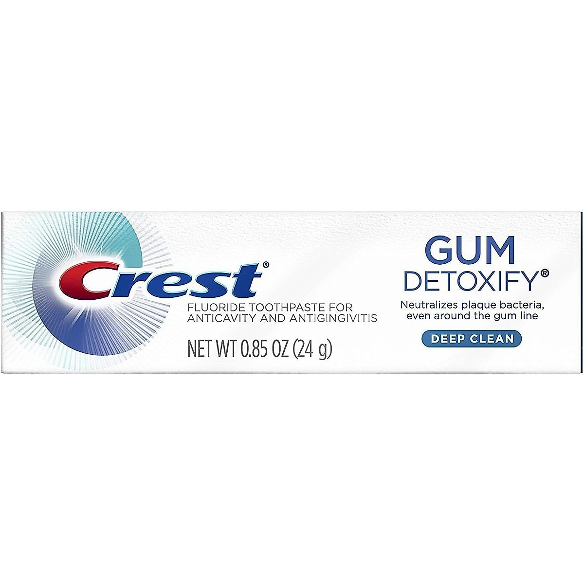 Crest Gum Detoxify Toothpaste, Deep Clean, Travel Size, 0.85 oz (24g)- Pack of 10
