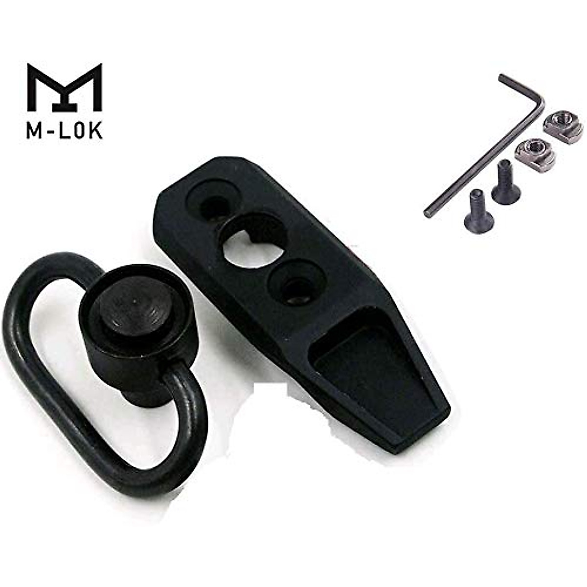 Alloy Black Tactical M Lok Modular Direct Attachment M-lok Quick Detach QD Sling Swivel Mount Kit-Push Button
