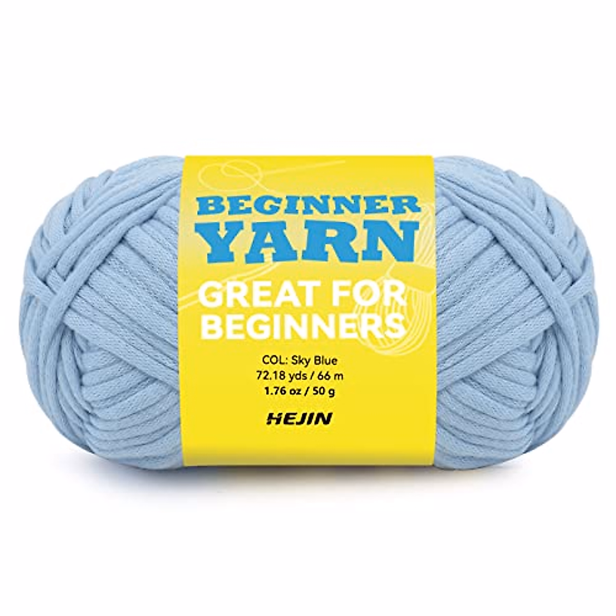 50g Blue Yarn for Crocheting and Knitting;80M Cotton Yarn for Beginners with Easy-to-See Stitches;Worsted-Weight Medium #4;Cotton-Nylon Blend Yarn for Beginners Crochet Kit Making 1PACK