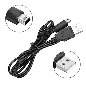 Coomoors DSi Charger,1.2M/4FT 3DS 2DS Lite Charger Cable Power USB Charging Cord for Compatible with Nintendo New 3DS/3DS XL/2DS/2DS XL/DSi XL Lite Black Wall Charger and Car Charger(2 Pack)