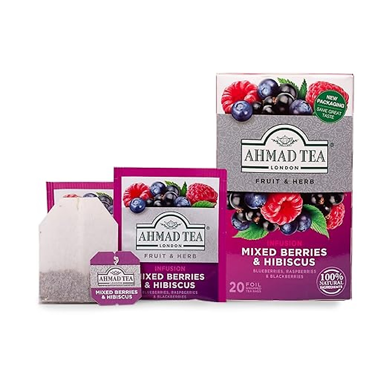 Ahmad Tea, Mixed Berries & Hibiscus, 20 Count (Pack of 6)