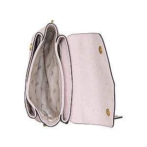 GUESS womens Zanelle Top Handle Flap, White Logo, one size US