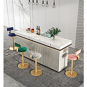 ZDXY Bar Stools Set of 2, Counter Height Upholstered Seat, Backrest Counter Height Adjustable Swivel Bar Chair, Velvet Cloth Kitchen Counter Stools Dining Chairs ( Color : Gray ), Grey