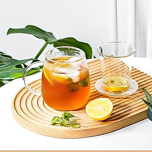 TIANXIALAWU 16.9 oz,Glass Tea Infuser Cups with Strainer and Lid,Tea Mugs with Infuser and Lid,Loose Tea Infuser,Hot Tea Diffuser Cup, (glass cover)，Glass Tea Cups