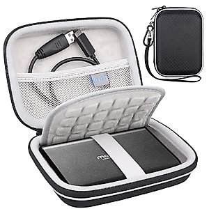 Lacdo Hard Drive Carrying Case for Maxone Ultra Slim Portable External Hard Drive HDD USB 3.0 160GB 250GB 320GB 500GB 1TB 2TB EVA Shockproof Protective Storage Travel Bag, Black
