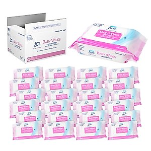 Dynarex Baby Wipes - Non-Alcohol Wipes for Babies with Lanolin & Aloe to Moisturize Skin - Resealable Soft Pack - Unscented - 5x7", 80 Wet Wipes per Pack, 24 per Case