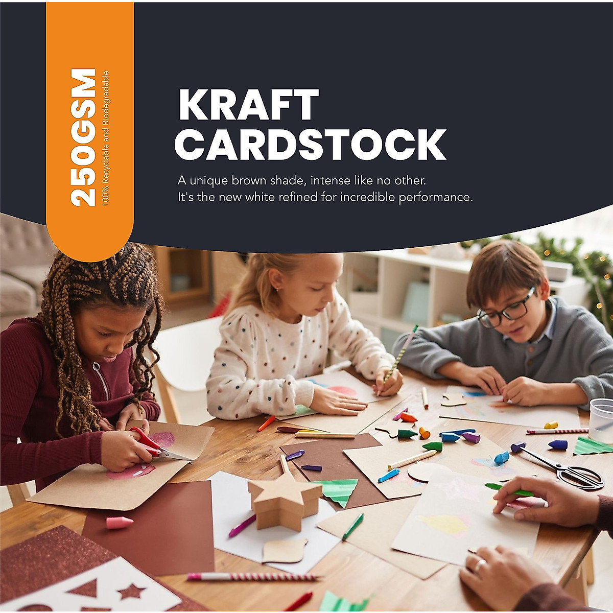 Kraft Cardstock Thick Paper 50 Sheets, 8.5" x 11" Heavyweight 92lb Cover Card Stock for Crafts and DIY Cards Making