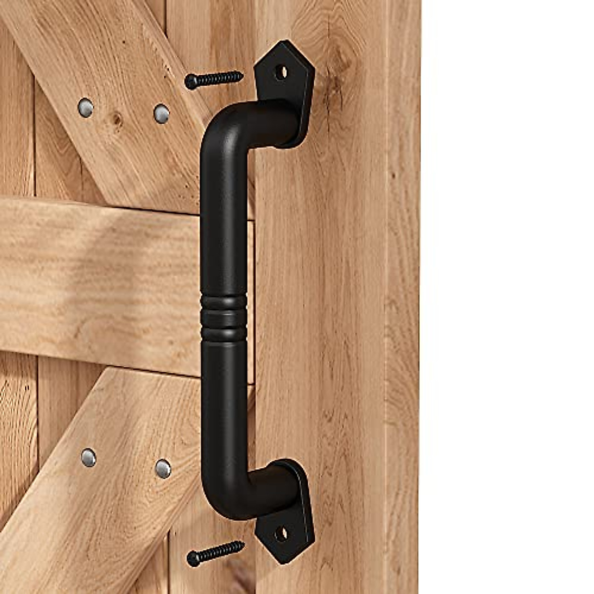 skysen Sliding Barn Door Handle Pull Black for Sliding Barn Door,Gate 9'' Black(607)
