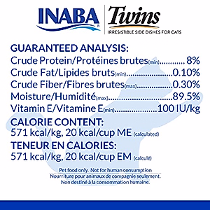 INABA Twins for Cats, Grain-Free Shredded Chicken & Broth Gelée Side Dish/Complement/Topper Cups, 1.23 Ounces per Serving, 14.76 Ounces Total (12 Servings), Chicken Recipe