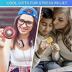 Cool Hammer Fidget Spinners Chain Metal,Rainbow Fidget Spinner for Kids Adults, Spiners Finger Rings, Fidgets Infinity Cube Blocks Party Favors Stress Toy Goody Bag Fillers Stocking Stuffers Gift