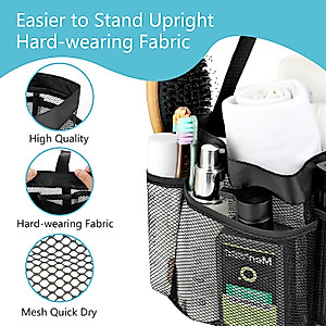 Dimeho Mesh Shower Caddy Bag Portable Large Capacity Bath Tote Basket Quick Dry Hangable Toiletry Organizer Bag 8 Storage Pocket for Gym College Dorm Beach Swimming Pool Camp Travel