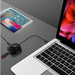 USB Hub, FLYEER 4 Port USB 3.0 Hub, Ultra Slim Portable Data Hub Applicable for i-Mac Pro, MacBook, Mac Mini/Pro, Surface Pro, Notebook PC, Laptop, USB Flash Drives, and Mobile HDD