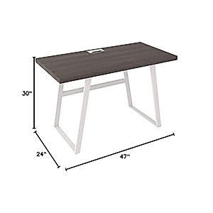Signature Design by Ashley Dorrinson Modern Farmhouse 47" Home Office Writing Desk, Gray & White
