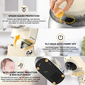 GUALIU 7-IN-1 Stand Mixer, 6+P Speeds Kitchen Electric Mixer, 5.3QT Stainless Steel Bowl Mixer With Dough Hook, Whisk, Beater, Meat Grinder, Blender, Multifunctional Household Kitchen Mixer