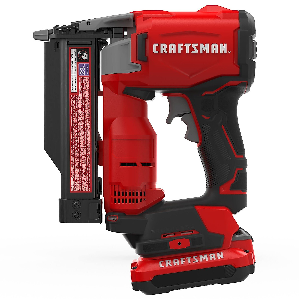 CRAFTSMAN V20 Pin Nailer Kit, 23 Gauge, Cordless, Battery and Charger Included (CMCN623C1)