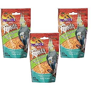 (3 Pack) Kaytee Fiesta Mango Flavored Yogurt Dipped Papaya Bird Treat, 2.5 Ounce each