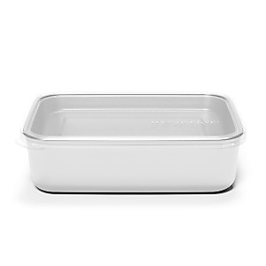 U Konserve Stainless Steel Rectangle Food Storage Bento Box Container, Leak Proof Silicone Lid Dishwasher Safe - Plastic Free, (45oz Clear)