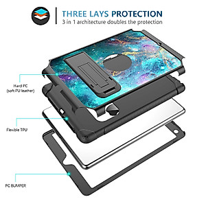 BENTOBEN Glow in The Dark Tablet Cover - 3 in 1 Shockproof Kickstand Protective Case for iPad Air 2, 6th/5th Gen, 9.7" 2018/2017, iPad Pro 9.7 - Nebula