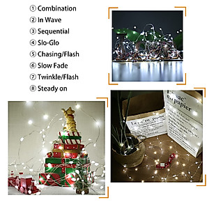 Joomer Solar String Lights Outdoor Waterproof, 2 Pack Extra-Long 72ft 200 LED Solar Fairy Lights with 8 Modes, Copper Wire Solar Lights Outdoor for Tree, Patio, Garden, Party Decoration(White)