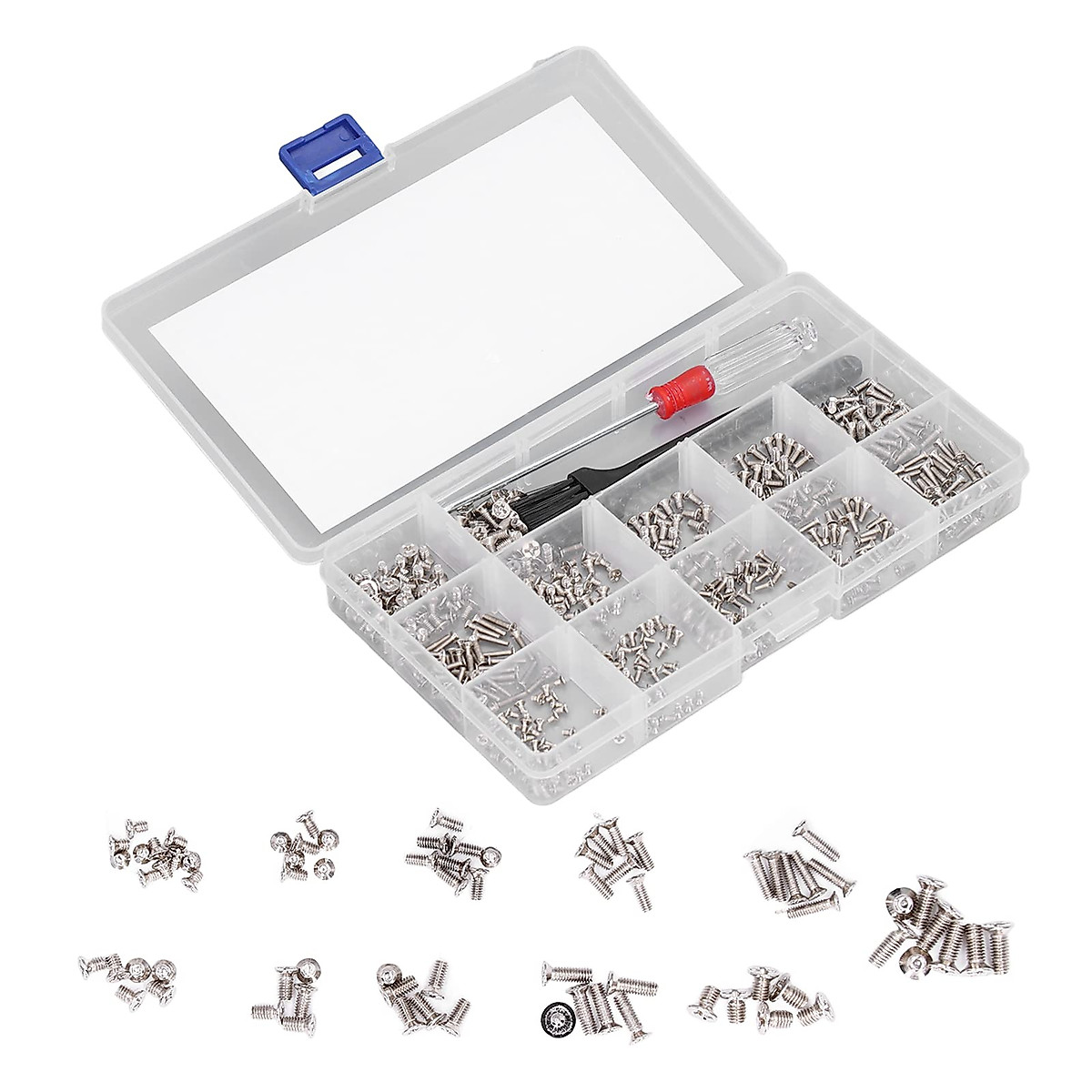 Computer Screw Set, M2 M2.5 M3 Non Slip Carbon Steel Flat Head Computer Screws for Laptop