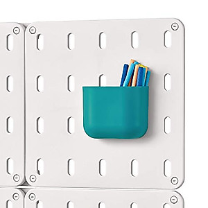 iDesign Cade BPA-Free Plastic Modular Hanging Pegboard Organizer Storage Bin, 5.04" x 3.04" x 4", Teal