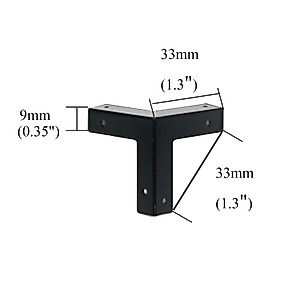 Coshar Three-Sided Metal Corner Protector Decorative Edge Cover Safety Guard for Wooden Boxes, Pack of 16