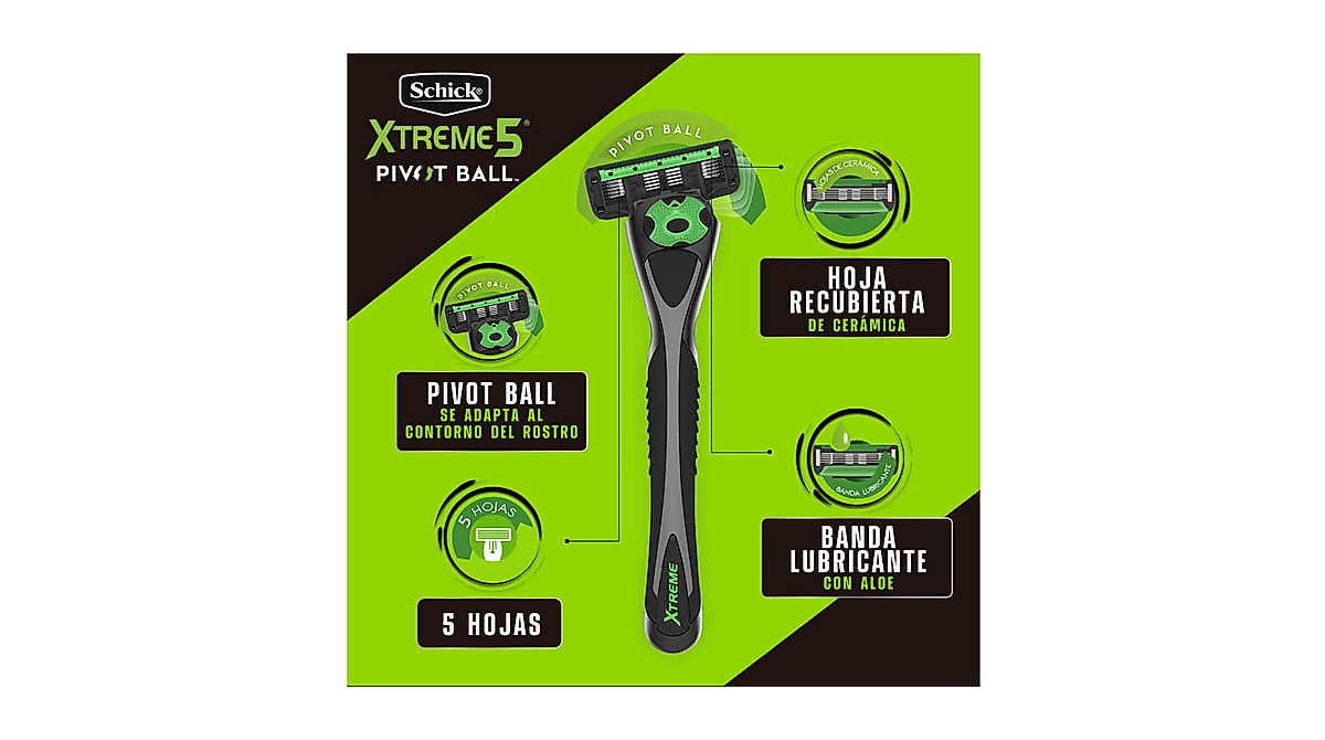 Schick Xtreme 5 Pivot Ball Razor with 2 Refills for a Smooth Shave