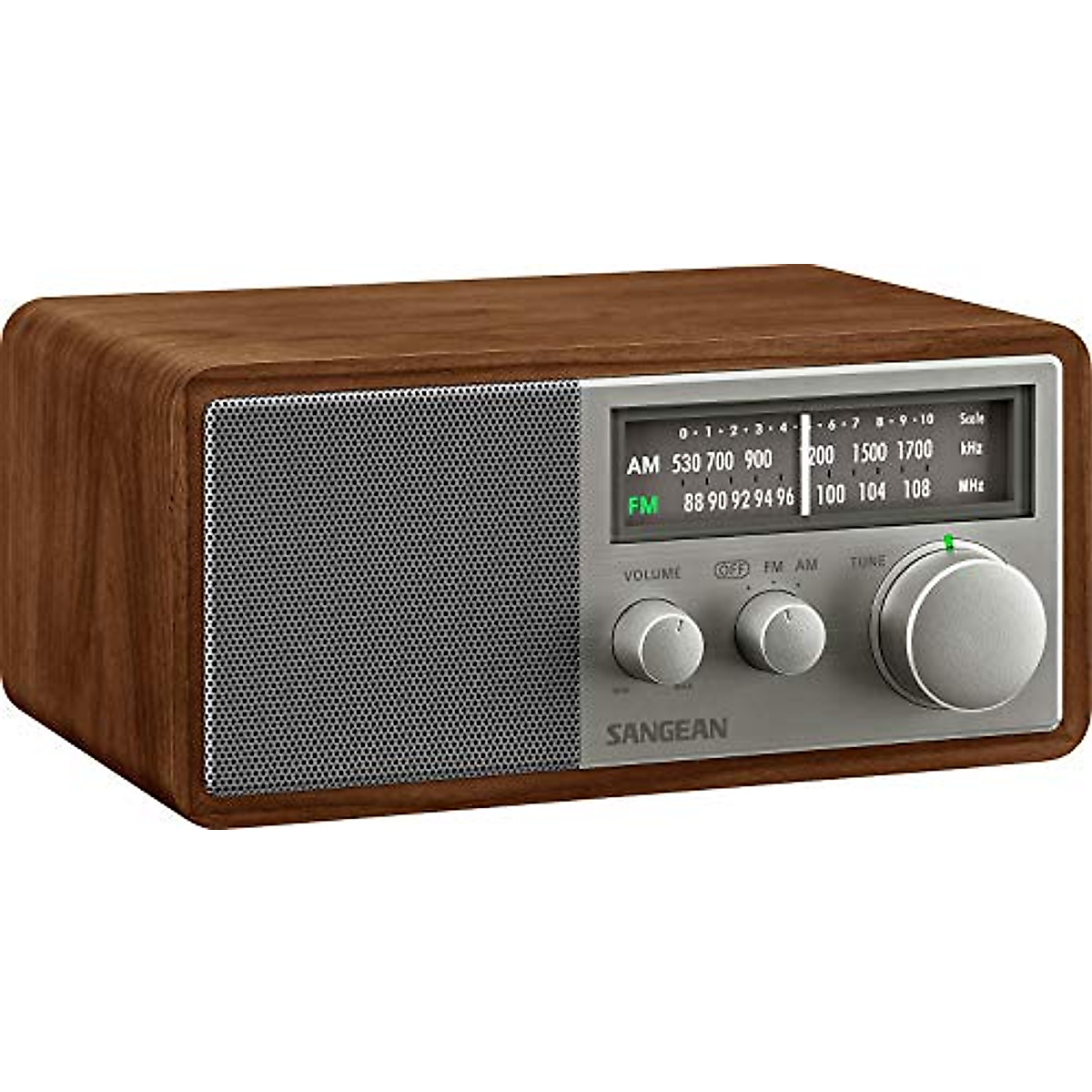 Sangean SG-116 Retro Wooden Cabinet Radio,Walnut-Silver