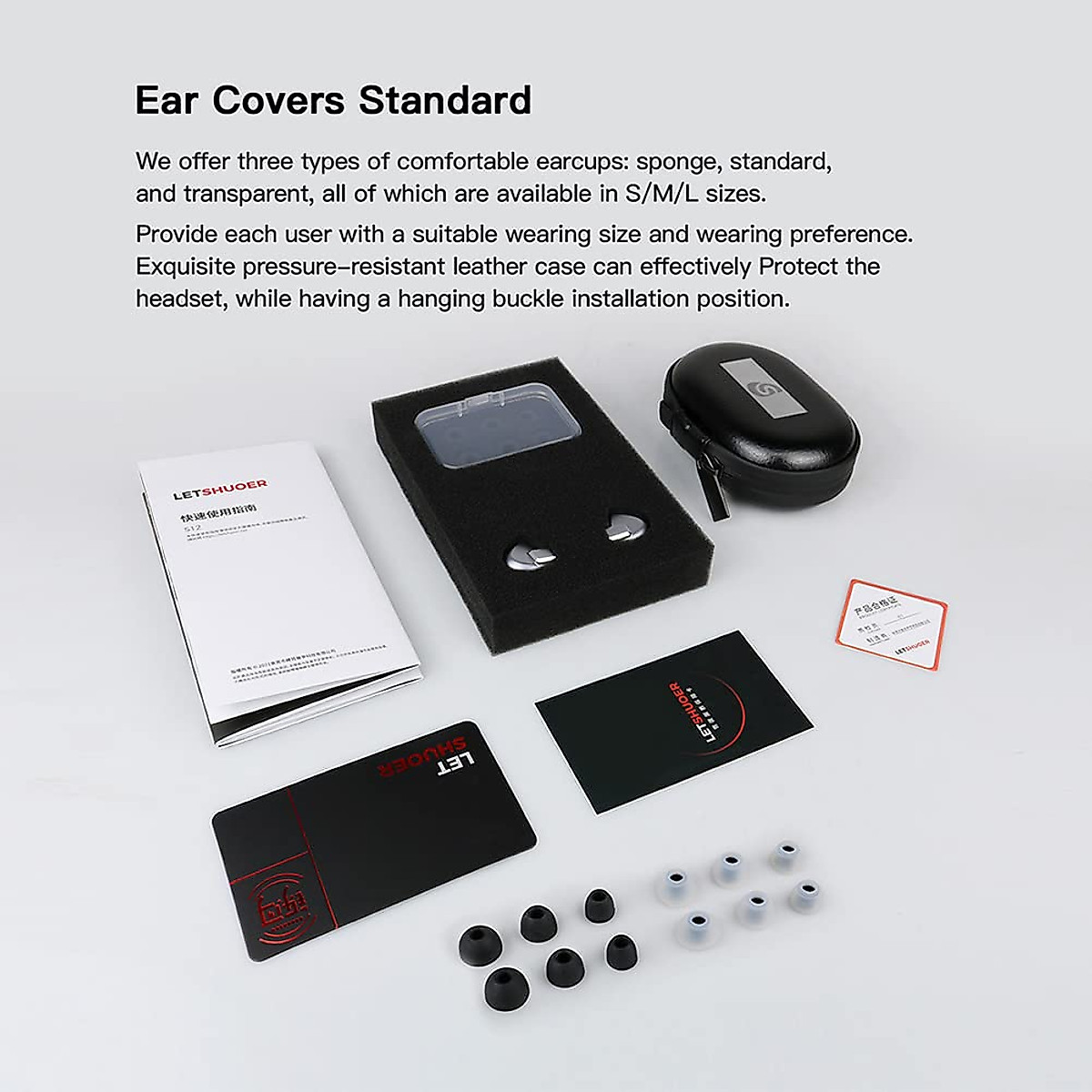 LETSHUOER S12 in-Ear Earphone 14.8mm Planar Magnetic Driver IEMs HiFi Headphone with Silver Plated Monocrystalline Copper Cable 3.5mm Headphones Jack (Grey)