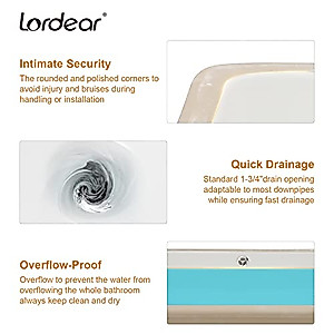 Undermount Bathroom Sink - Lordear 18x12.5 Inch Bathroom Vanity Sink Undermount Rectangle White Porcelain Ceramic Bathroom Under Counter Lavatory Vanity Sink Basin with Overflow