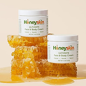 Hydrating Face Moisturizer for Women and Men with Manuka Honey and Coconut Oil - Face Cream and Body Lotion for Dry Skin, Eczema Cream, Psoriasis Cream - Rosacea Treatment for Face - Made In USA (8oz)