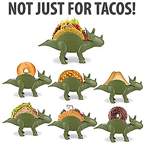 Funwares Original Tricerataco - The Ultimate Dinosaur Taco Holder, Fun and Practical White Elephant Gift, Hold 2 Tacos