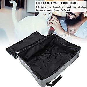 Horoper Waterproof Folding Cat Litter Box, Outdoor Cat Toilet, Portable Home Outdoor Camping Toilet with Cover Easy Wash Soft Pet Accessories(L-Grey)